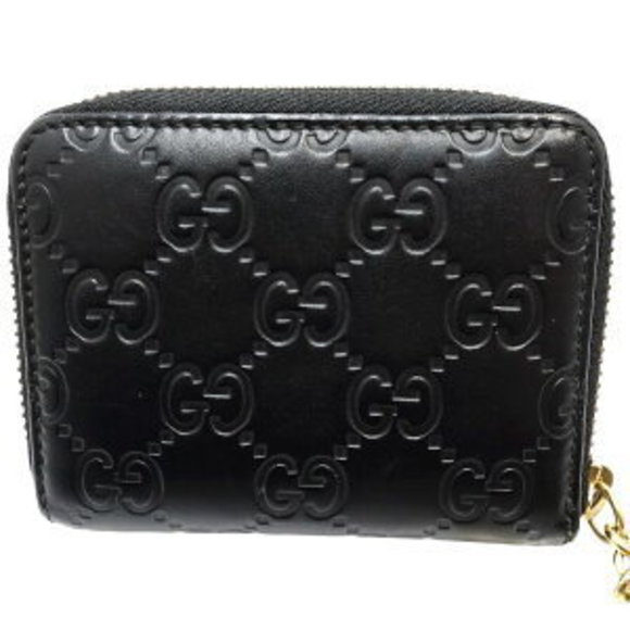 Gucci | Bags | Gucci Card Case Guccisima Signature Leather Black | Poshmark